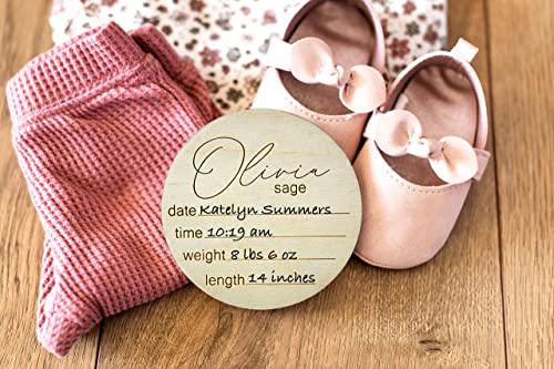 Birth Stat Sign Personalized for Newborn Baby, Laser Birth Stat ...